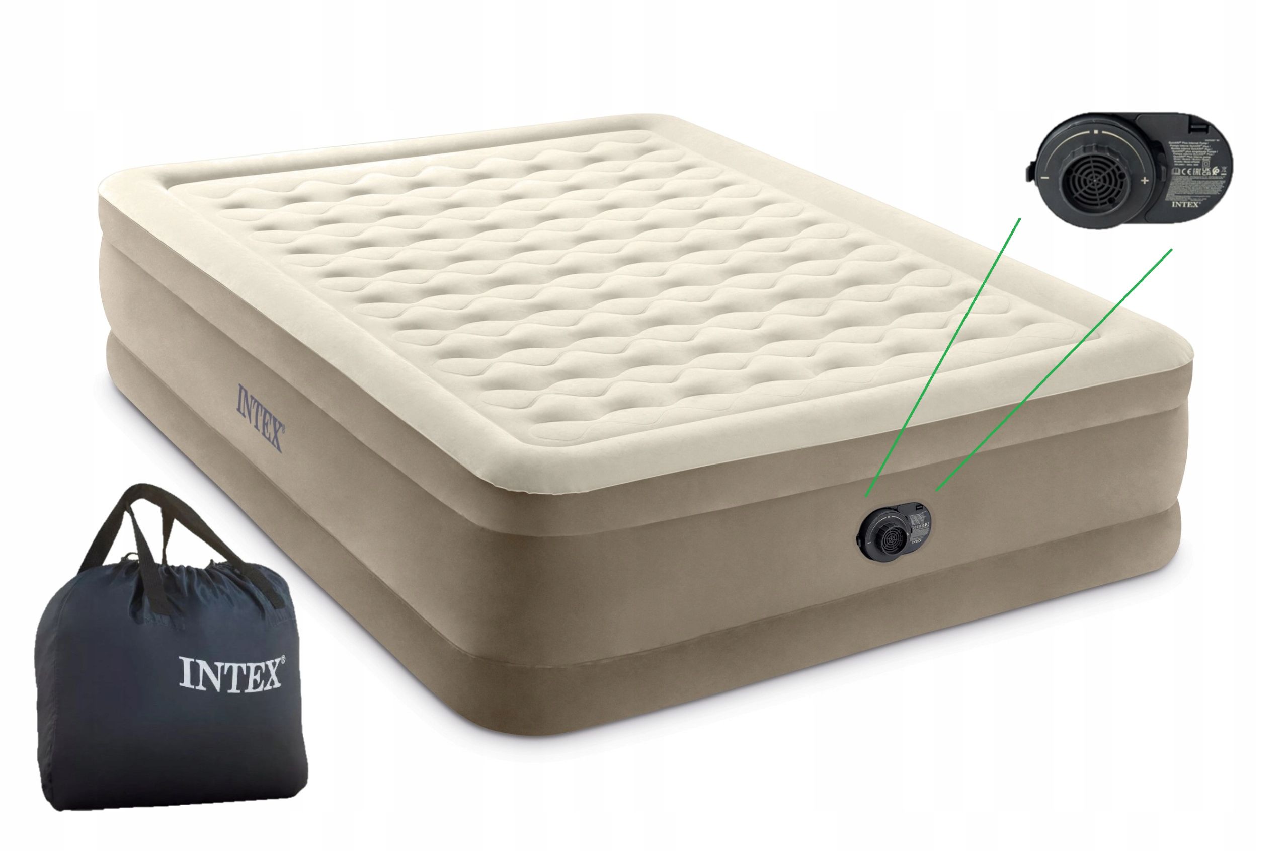 מזרון זוגי מתנפח משאבה מובנית INTEX 64428 Deluxe ישירות מהיבואן Z-ZOL.CO.IL